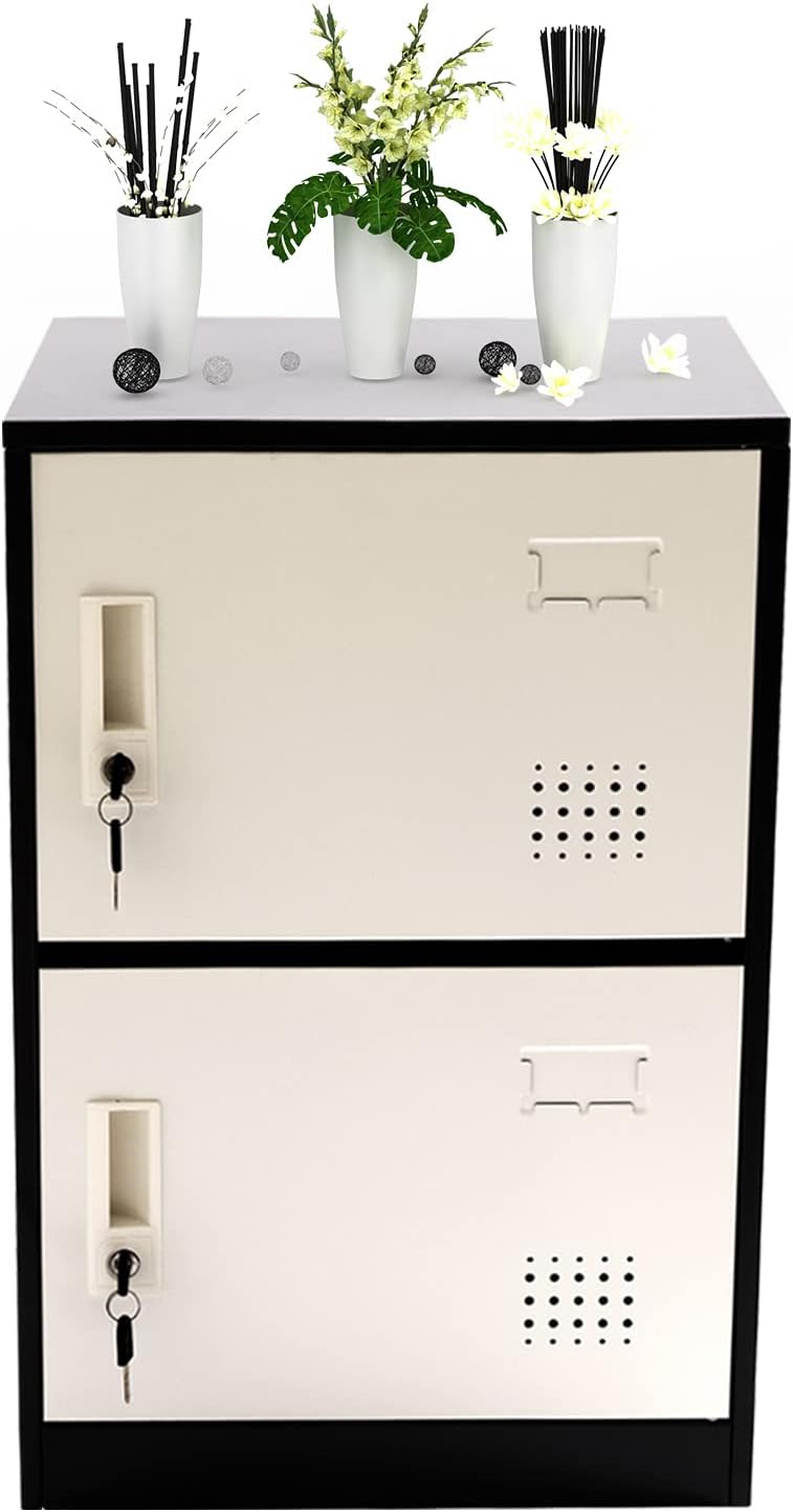 Amazon.com: 3 Door Vertical Stackable Storage Cabinet with Lock Metal ...