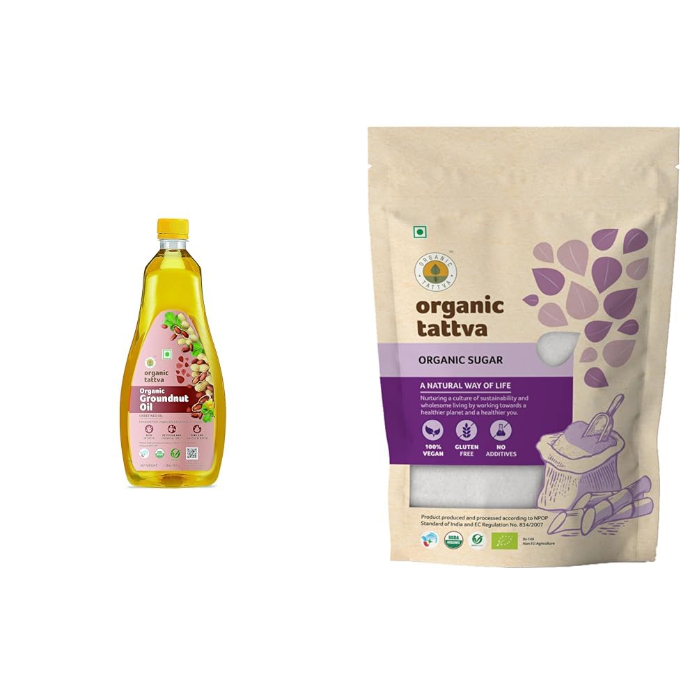 Organic Tattva, Organic Groundnut/Peanut Unrefined Cooking Oil, 1 Litre ...