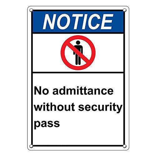 Amazon.com: Weatherproof Plastic Vertical ANSI Notice No Admittance ...