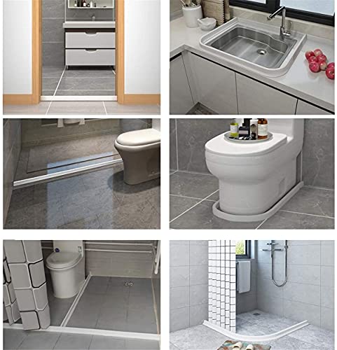 NIUBIKELAS Splash Guard Strip Shower, Foldable Shower Sill Water Dam ...