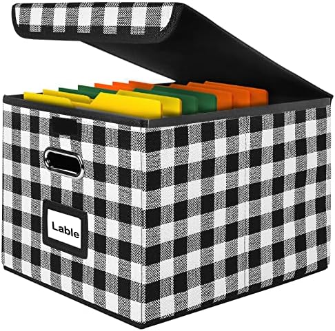 Okydoky Portable File Organizer Box with Lids, Collapsible Linen ...