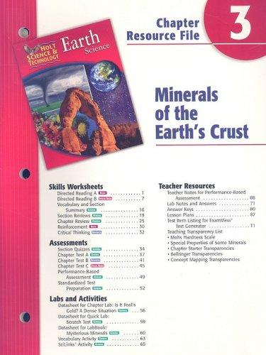 Holt Science & Technology Earth Science Chapter 3 Resource File ...