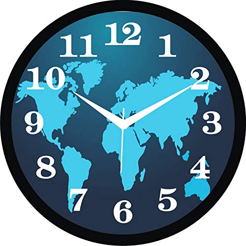 Buy Blue World Map Wall Analog Clock Online at Low Prices in India ...