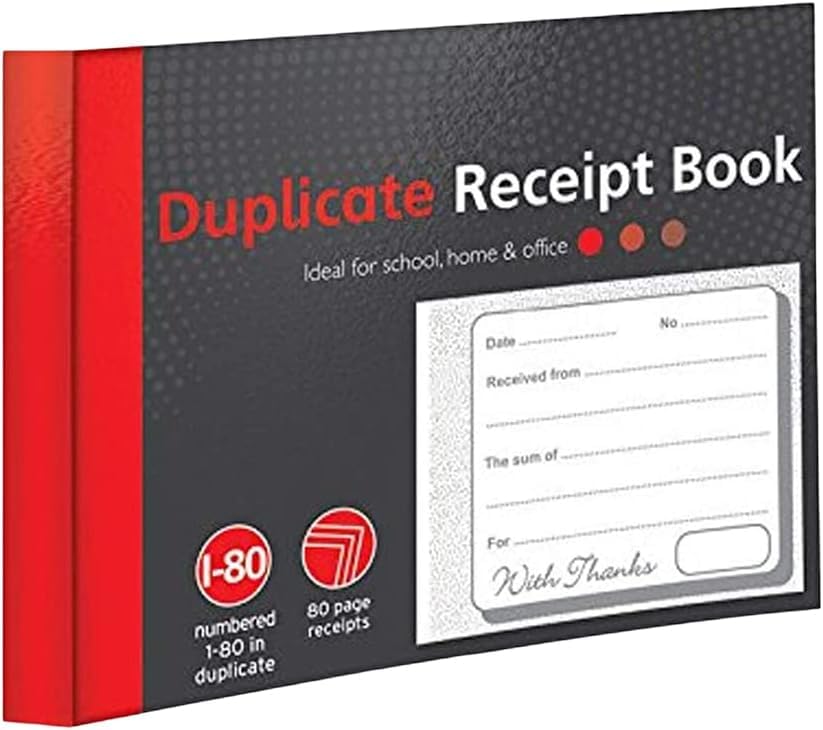 Easy Duplicate Receip Book - 1-80 Pages : Amazon.co.uk: Stationery ...