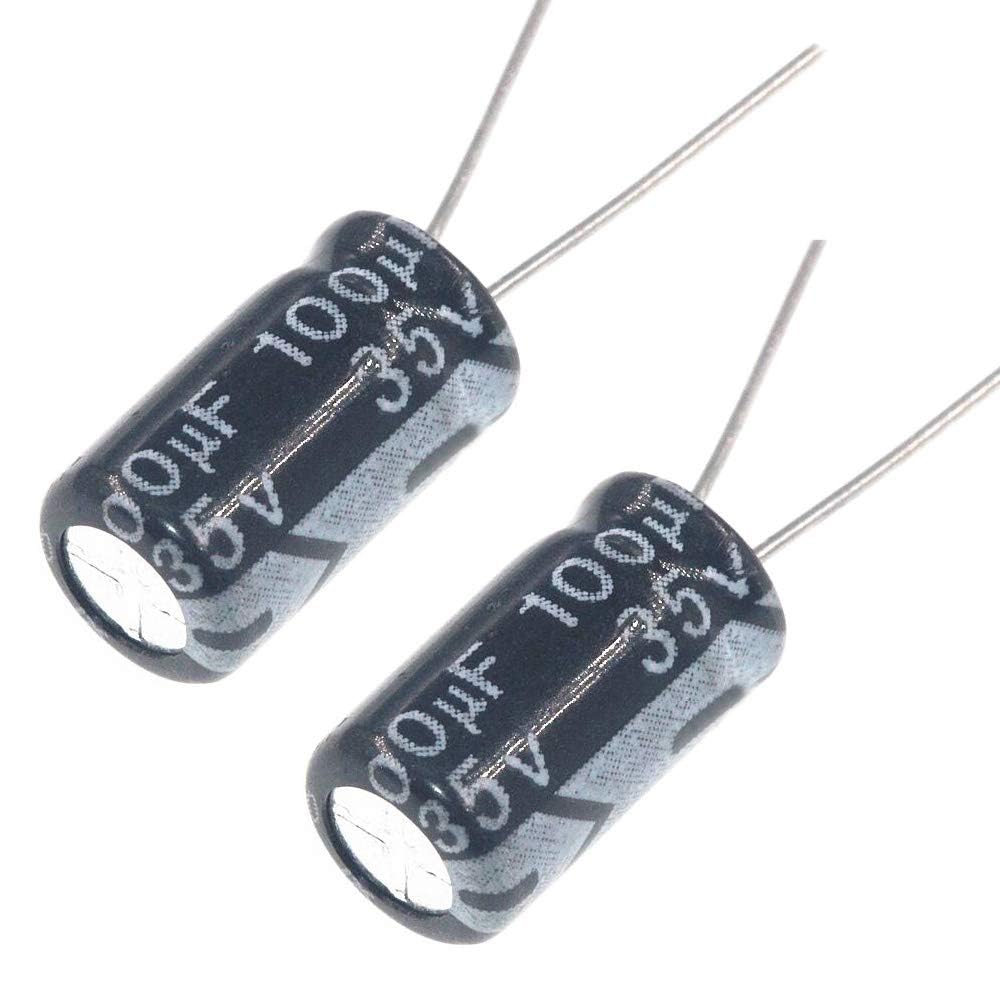 (Pack of 10pcs) 100uF 35V Aluminum Electrolytic Capacitor, Radial ...