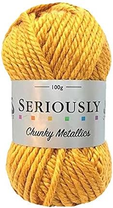 Cygnet Seriously Chunky Metallics Acrylic Wool Yarn 100g - 533 Platinum ...