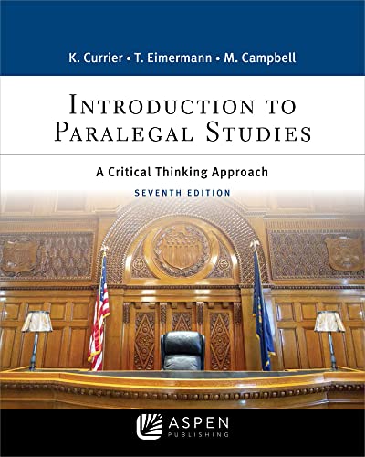 Introduction to Paralegal Studies: A Critical Thinking Approach (Aspen ...