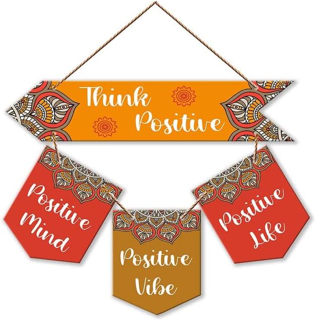 ANGEL INFINITE Think Positive Decorative Wall Art MDF Wooden Wall ...