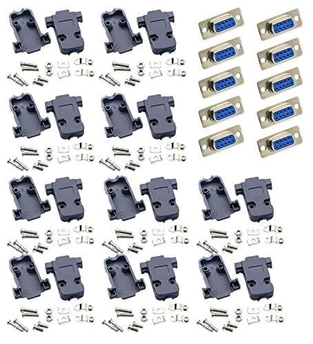 HRtronics® DB9 Female Connector with Dust Cover | 9 Pin RS232 D-SUB ...