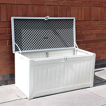 Garden Mile 150L White Garden Storage Box Outdoor Indoor Use Spacious ...