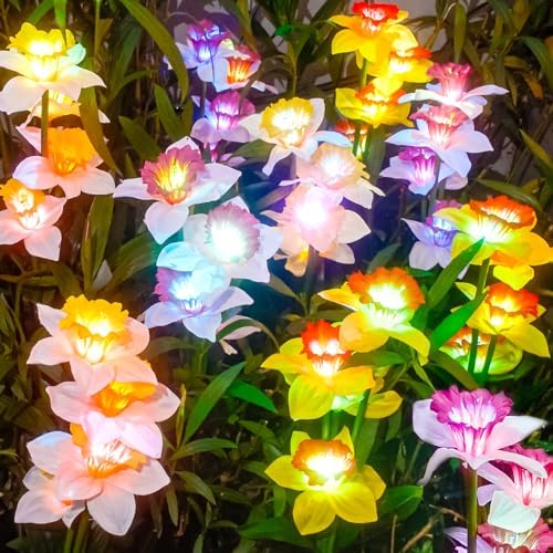 Amazon.com : Solar Lights Outdoor Garden Decor: 6 Pack of 24 Lily ...