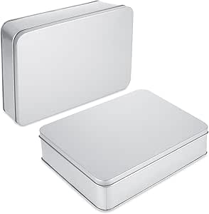 Amazon.com: YOUNTHYE 2PCS Tin Box with Lids Large Metal Tin Box 8.6 x 6 ...