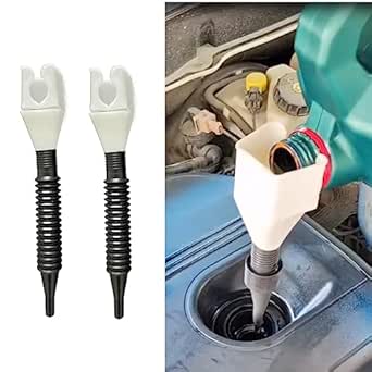 2Pcs Retractable Auto Fuel Funnel, Spill-Free, Hand-Free, Plastic Wide ...