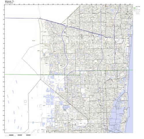 Amazon.com : Miramar, FL ZIP Code Map Laminated : Prints : Office Products