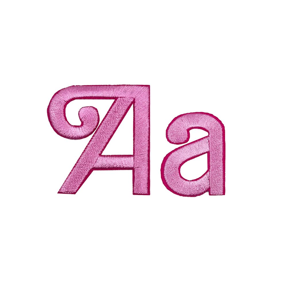 Amazon.com: Pink Cursive Letters Embroidered Iron On Patches Applique ...