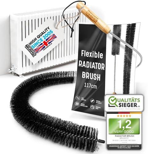 BRUSHYZ Radiator Brush 80 cm Long [GRADE 1.2] Flexible Radiator Cleaner ...