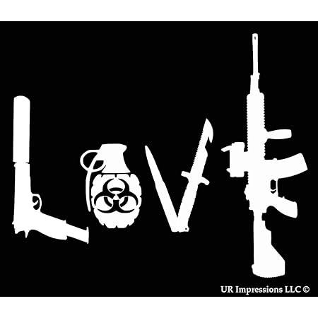 Amazon.com: Weapons Love Vinyl Decal Sticker | Cars Trucks Vans Walls ...