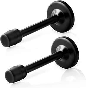 KOLAKO Door Stops, Black Door Stoppers 5 Inch(120mm) Wall Mount Solid ...