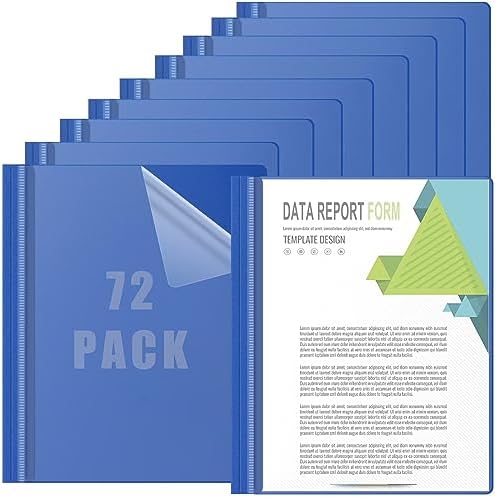Amazon.com : 72 Pack Clear Front Report Covers with 3-Prong Fasteners ...