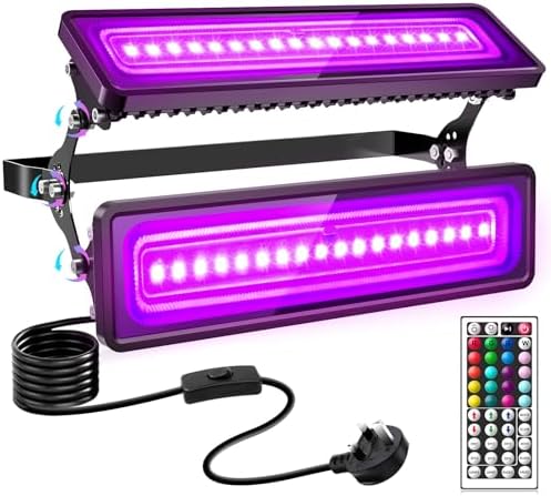 UV Black Light 120W,Rgb Ultraviolet Floodlight Dimmable LED Spotlight ...