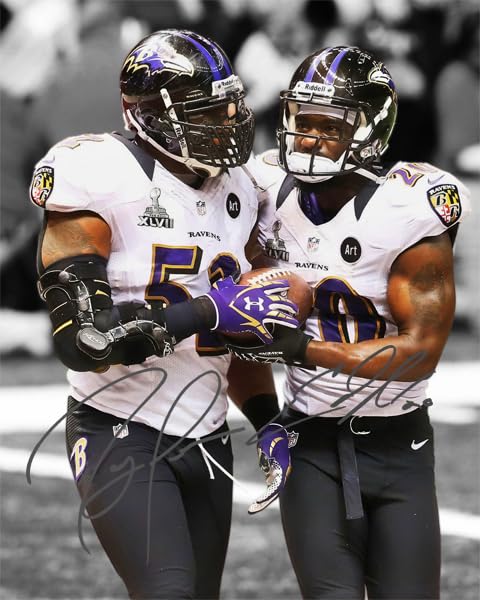 Amazon.com: Ikonic Fotohaus Ed Reed Ray Lewis Signed Photo Autograph ...