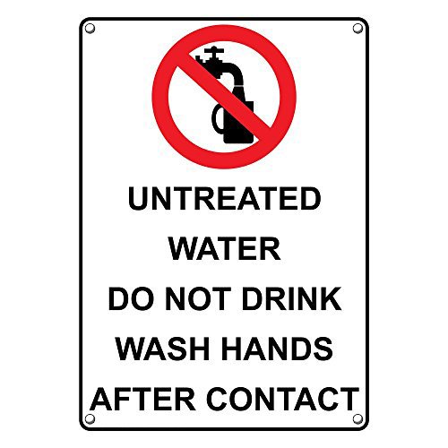 Amazon.com: Weatherproof Plastic Vertical Untreated Water Do Not Drink ...