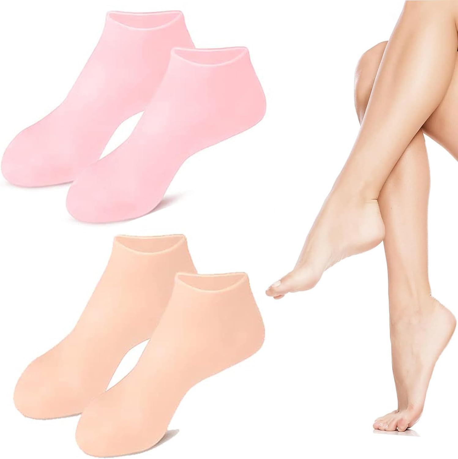 Amazon.com : Silicone Moisturizing Socks Softening Dry Cracked Feet ...