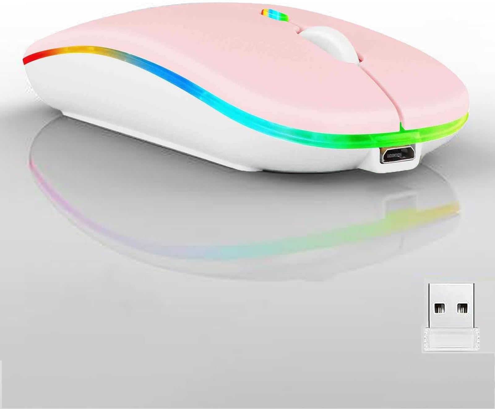 Amazon.com: Guiheng Wireless Bluetooth Mouse,LED Dual Mode Rechargeable ...