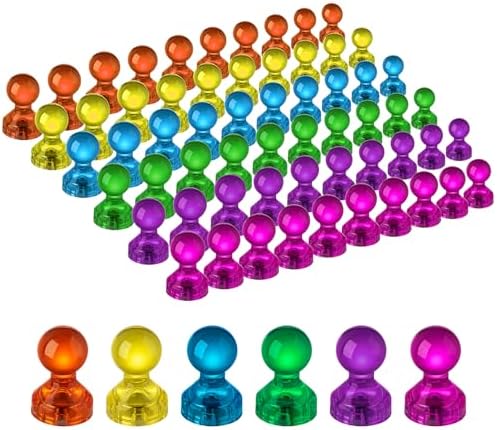 Amazon.com: 80PCS Strong Fridge Magnets, Colorful Push Pin Magnets ...
