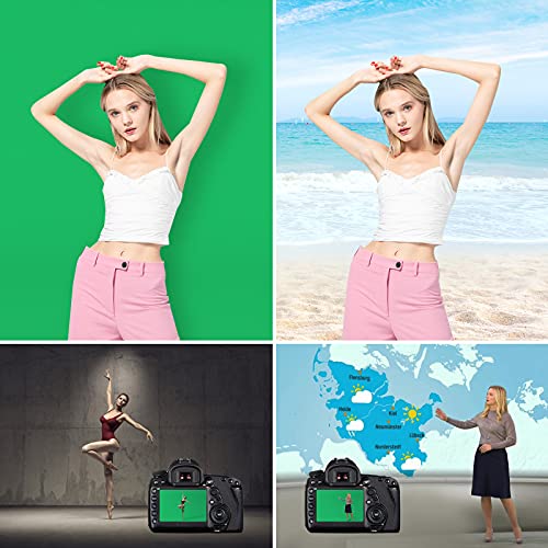OMBAR Green Backdrop, 1.8 m x 2.8 m Greenscreen Professional Green ...