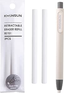 Retractable Click Eraser with 2 Refill Erasers | Pencil Eraser with ...