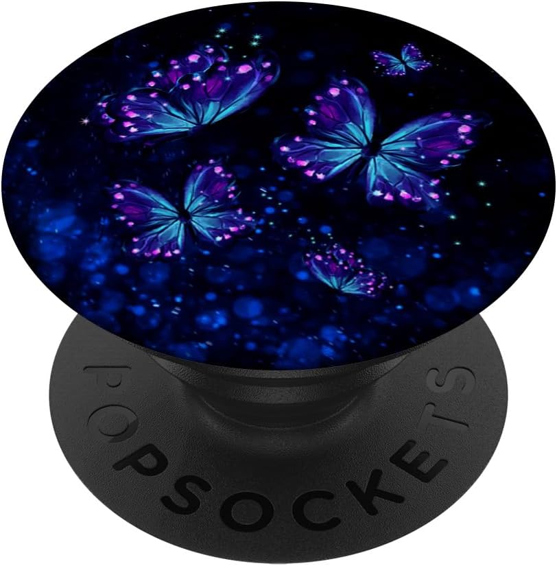 Amazon.com: Cute Teal and Purple Butterfly Design Pattern On Black ...