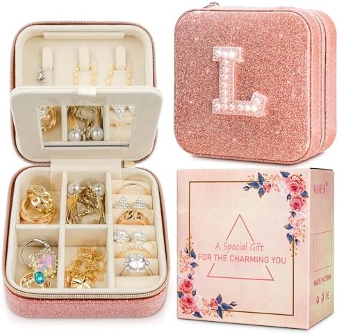 Amazon.com: Nayno Travel Jewelry Case Pink Jewelry Box Holder Organizer ...