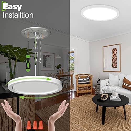 Snapklik.com : Hykolity 18 Inch LED Round Flat Panel Light, White, 32W ...