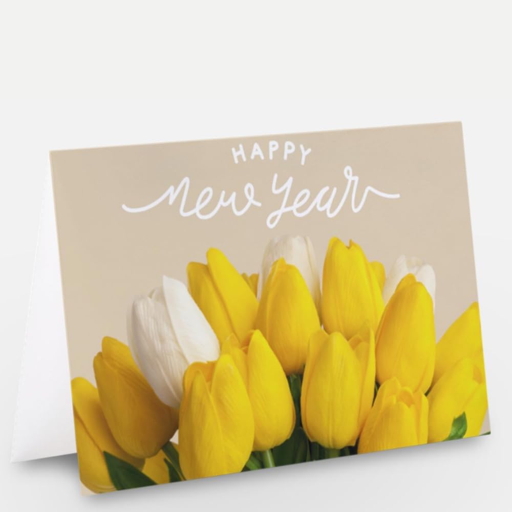 Yellow Greeting Cards New Year Card Template And New Year Birthday