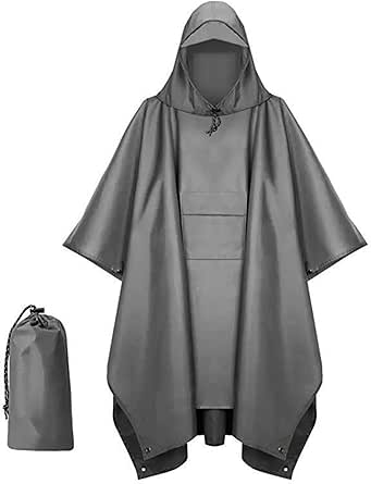 3 en 1 Poncho de Lluvia Impermeable con Capucha, Poncho de Lluvia ...