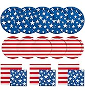 Amazon.com: American Flag Patriotic Party Supplies Disposable dinner ...