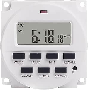Amazon.com: RWRAPS Big LCD Display Timer 6V 9V 12V 24V DC AC 7 Day ...