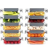 Amazon.com: Vtopmart 15 Pack Glass Food Storage Containers, Meal Prep ...