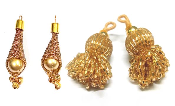 ACEOLA Kashmiri Traditional Golden Athoor Combo (Net & Beads) : Amazon ...