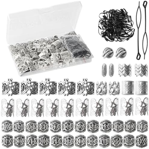 Amazon.com: 24 PCS Viking Hair Beads Beard Hair Beard Beads 6 PCS Pull ...