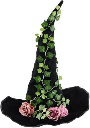 XAGMODSHN Cool Witch Hat Vine Leaves for Women Men Teenagers for ...