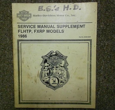 1986 Harley Davidson FLHTP FXRP Service Manual Supplement Factory OEM ...