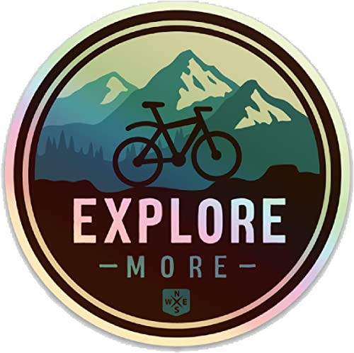 Holographic Explore More Adventure Bike Camping Unique Sticker - Want ...