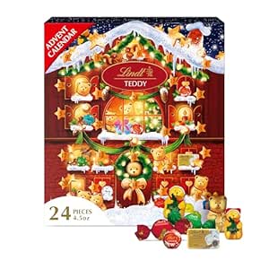 Amazon.com: Lindt Holiday Teddy Bear Advent Calendar Assorted Chocolate Candy, 4.5 oz. : Grocery ...