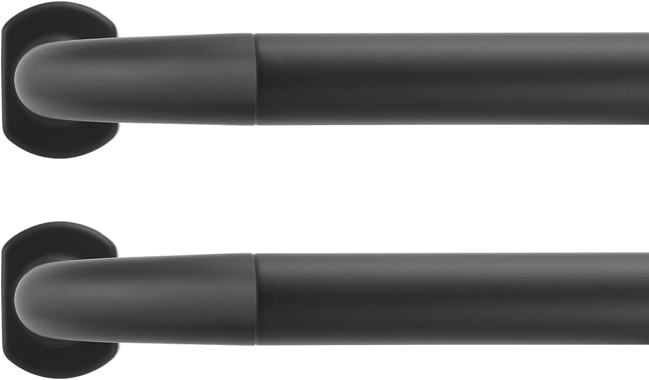 Amazon.com: ZYRW Black Curtain Rods, 2 Packs Wrap Around Curtain Rods ...