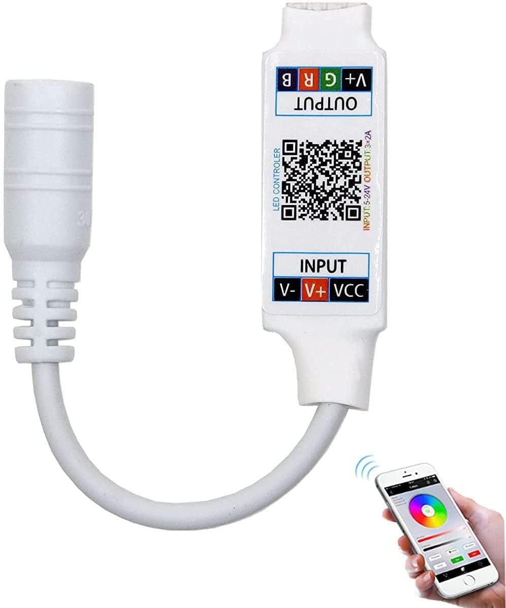 TOPXCDZ Mini RGB Bluetooth Controller DC 5V 12V 24V White Music BT ...