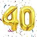 Amazon.com: Balloon Numbers 40 Inch Number 40 Balloon Gold 40 Balloon ...