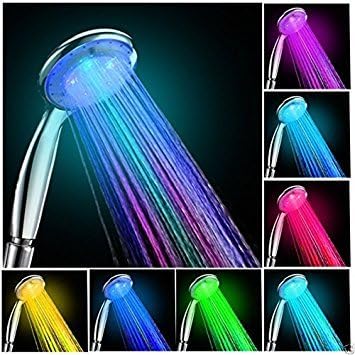 LED Multicolor 7 Colors Rainbow Shower head, Water Glow LED light ...