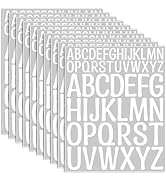 Amazon.com: 15 Sheet Small Letter Stickers - 1/2 Inch White Vinyl Self ...